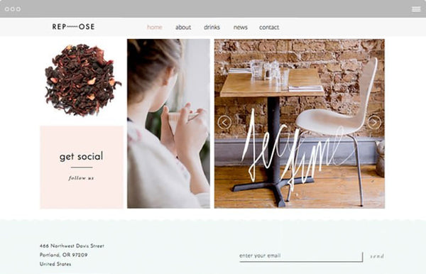 Repose | Adobe Muse Cafe Template by MuseThemes.com