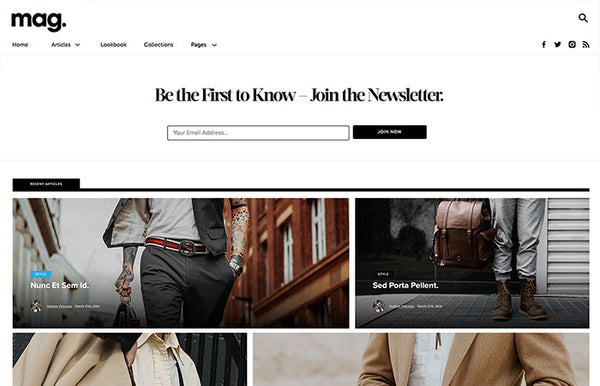 Mag - A Classy Online Magazine Theme Featuring Visual Site Navigation